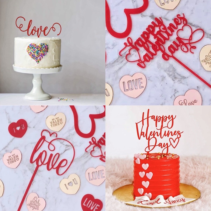 Valentines Topper Happy Valentines Day Topper Heart Topper | Shopee ...