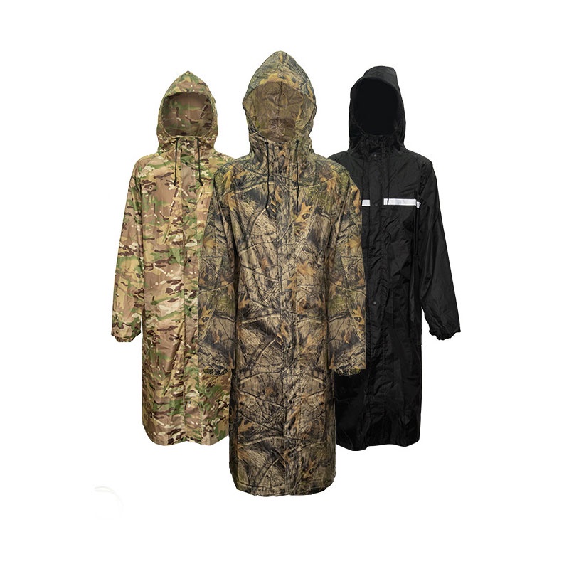 Camouflage Long Raincoat for Men Tactics Camo Waterproof Poncho Woman ...