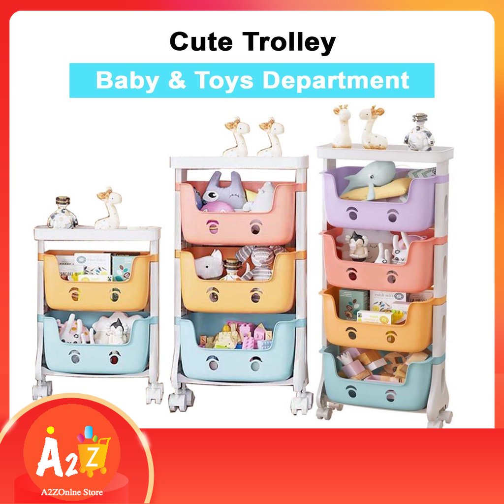 2/3/4 layers Children's Toy Organizer Small Storage Cart Kids Bedroom ...