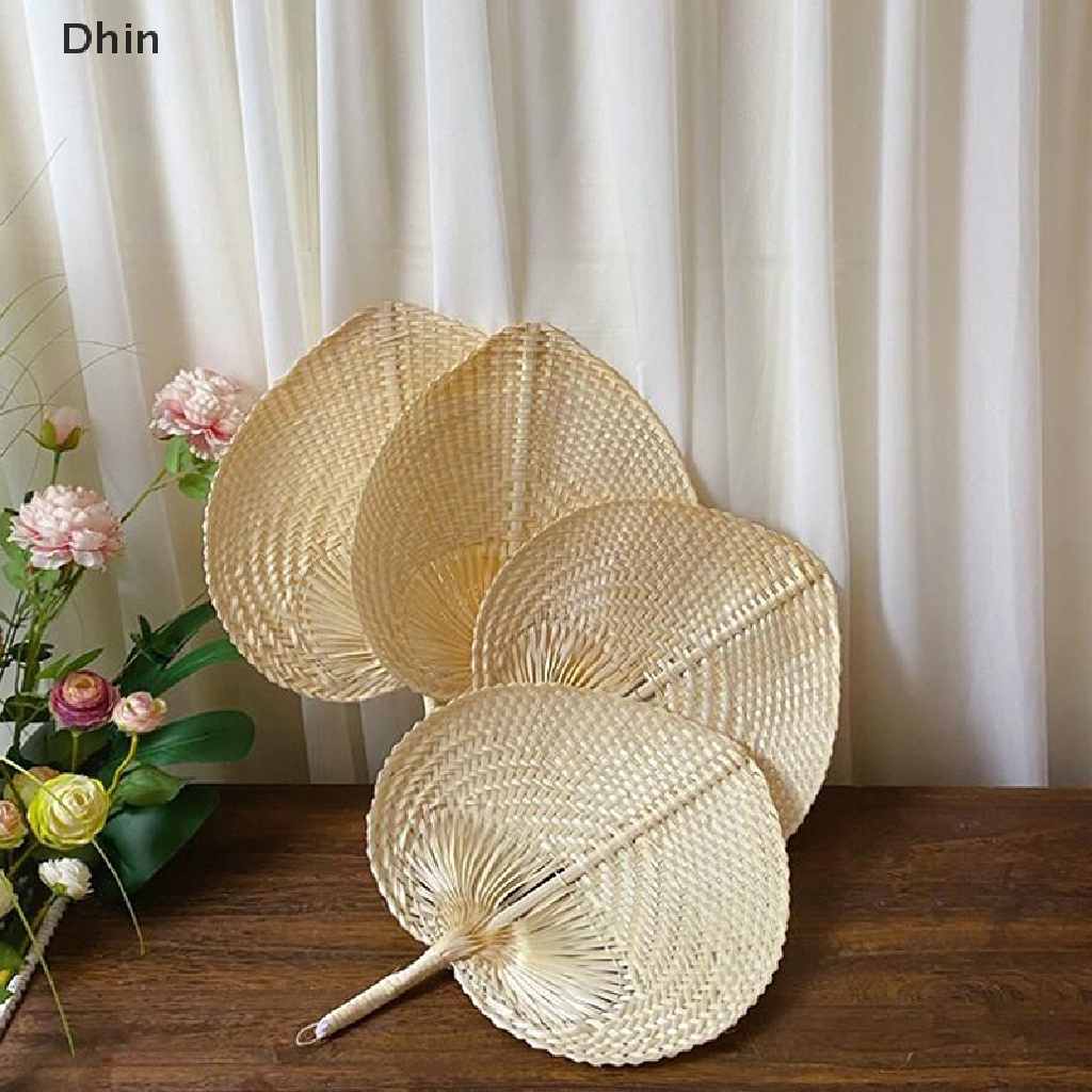 [Dhin] Handmade Straw Woven Fans Craft Summer Cooling Fan Bamboo Home ...