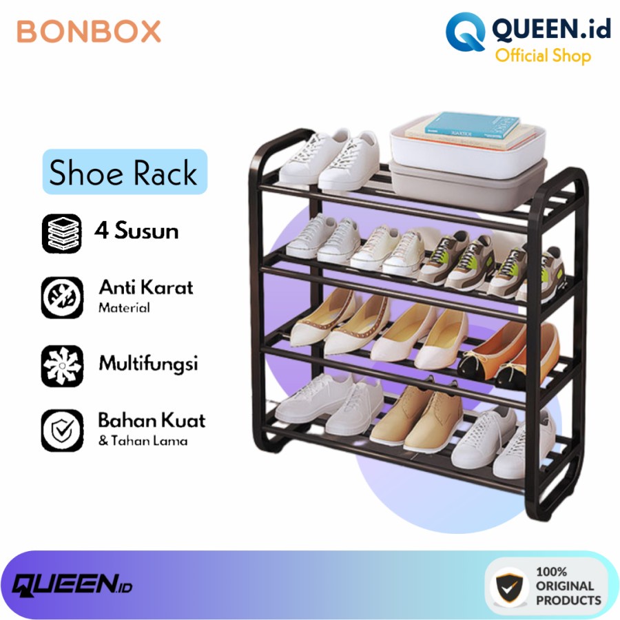 Bonbox Sandal Shoe Rack 4-tier Multifunction Shoe Rack Floating Shoe ...