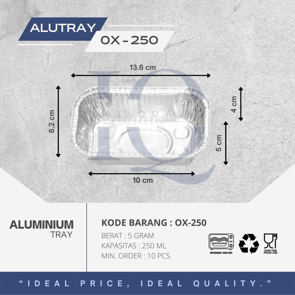 Aluminum FOIL TRAY OX 250 ALUMINUM TRAY CUP OX-250 + LID PER 10 pcs ...