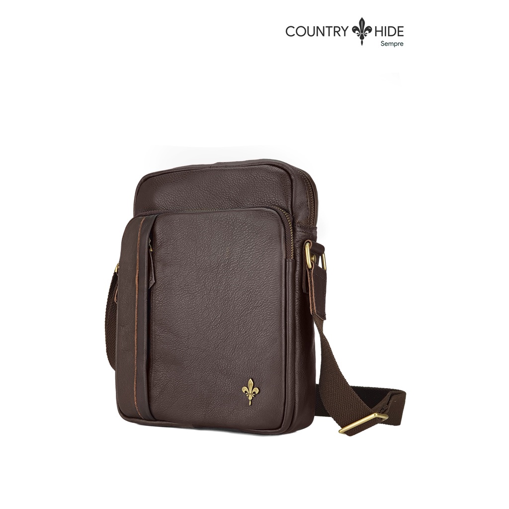 COUNTRY HIDE SEMPRE Top Grain Cowhide Crossbody Sling Bag with Vertical ...
