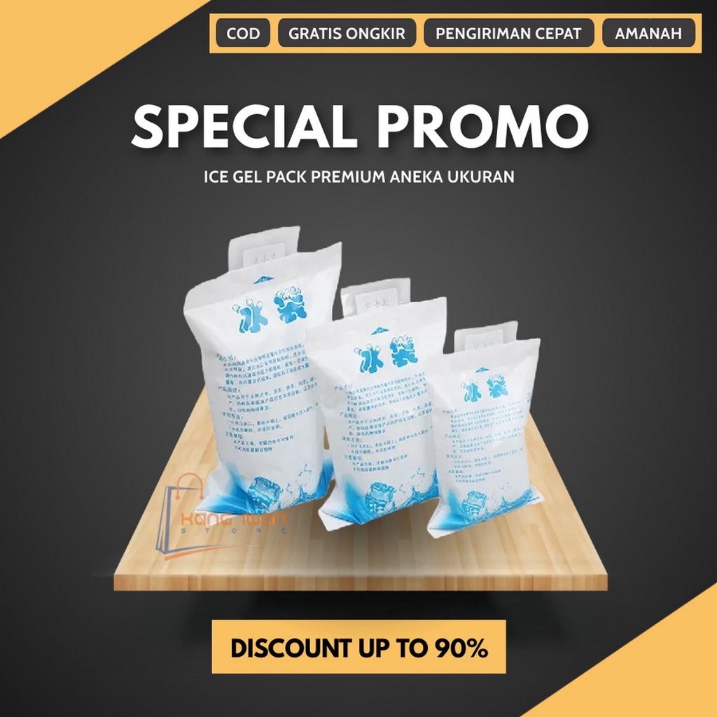 Ice Gel Pack 600 ml Dry Ice Cooling Ice Cubes Blue Ice Jelly Gabag ...
