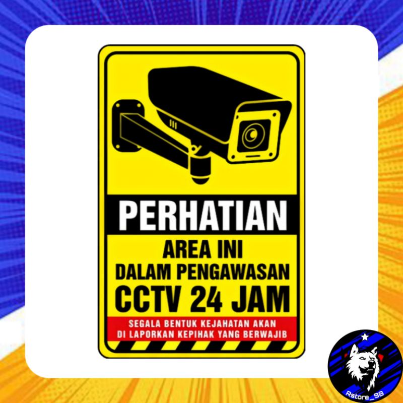 Cctv Sticker | 24-hour CCTV Sticker | 24-hour CCTV Camera Sign Sticker ...