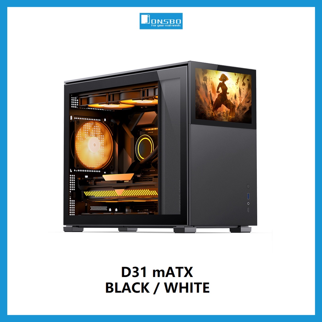 Jonsbo D31 PC MATX Gaming Chassis Desktop Casing ( White / Black ) | Shopee Malaysia