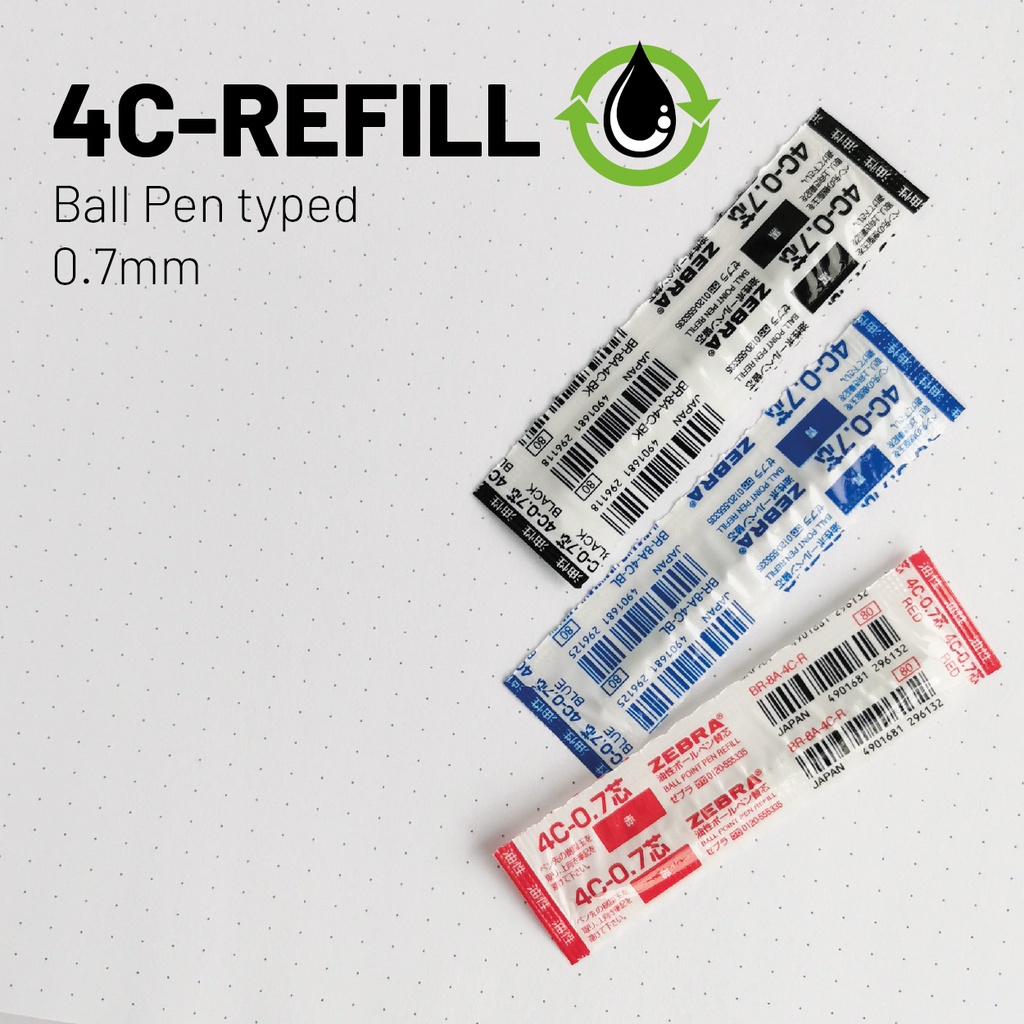 Zebra 4C Ball Ink Refill 0.7mm for Zebra SLF1 Mini / T-3 / Sharbo P2 ...