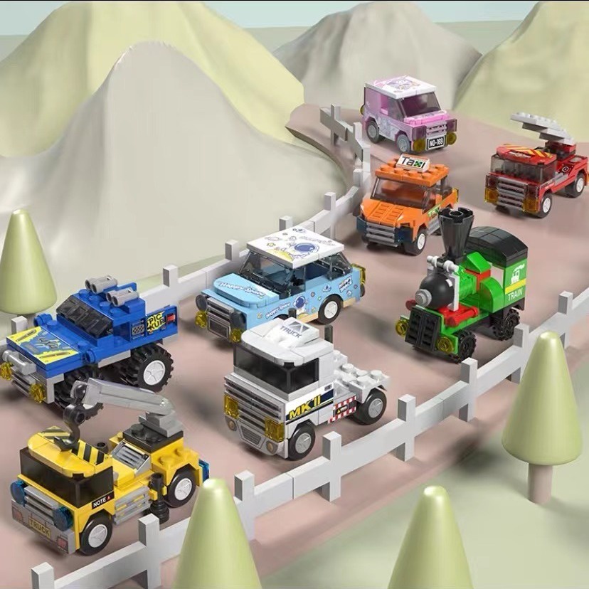 8 Style Colorful Mini City Vehicle Building Block Toy Bricks Car Model ...