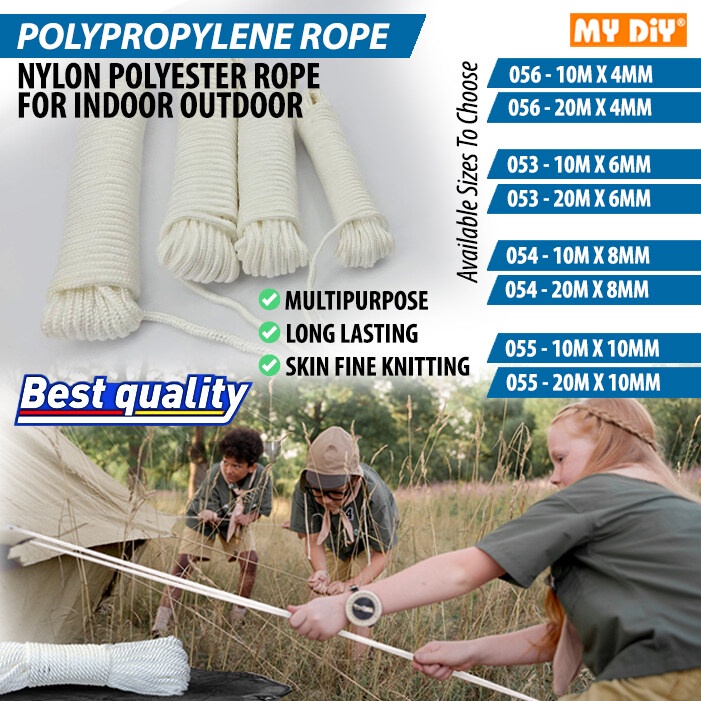 White Braided Nylon Polyester Rope Nylon Rope Tali Putih Nylon All ...