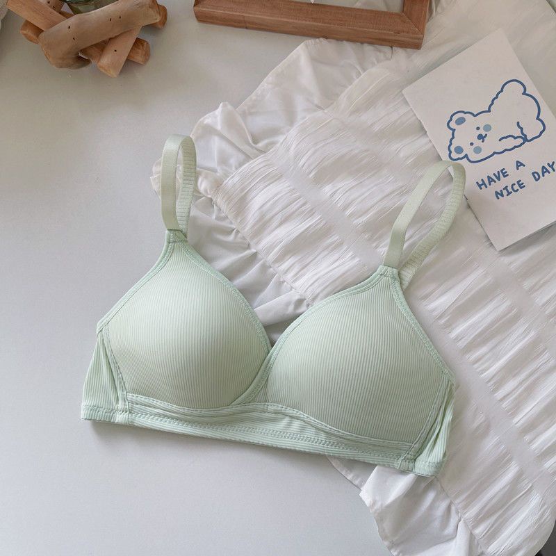 Small bra, female pure cotton, thin student bra, female all-in-one ...