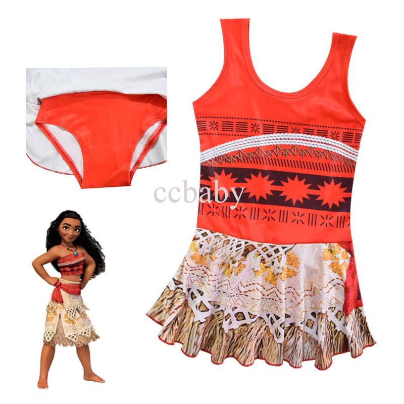 2-8 Years Old Children Summer Swimming Suit Moana One-piece Swimsuit ...