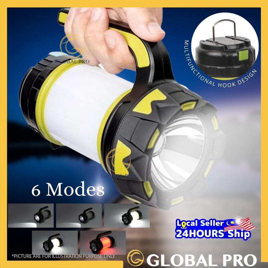 Waterproof LED Rechargeable Camping Light Lantern Torchlight Outdoor ...