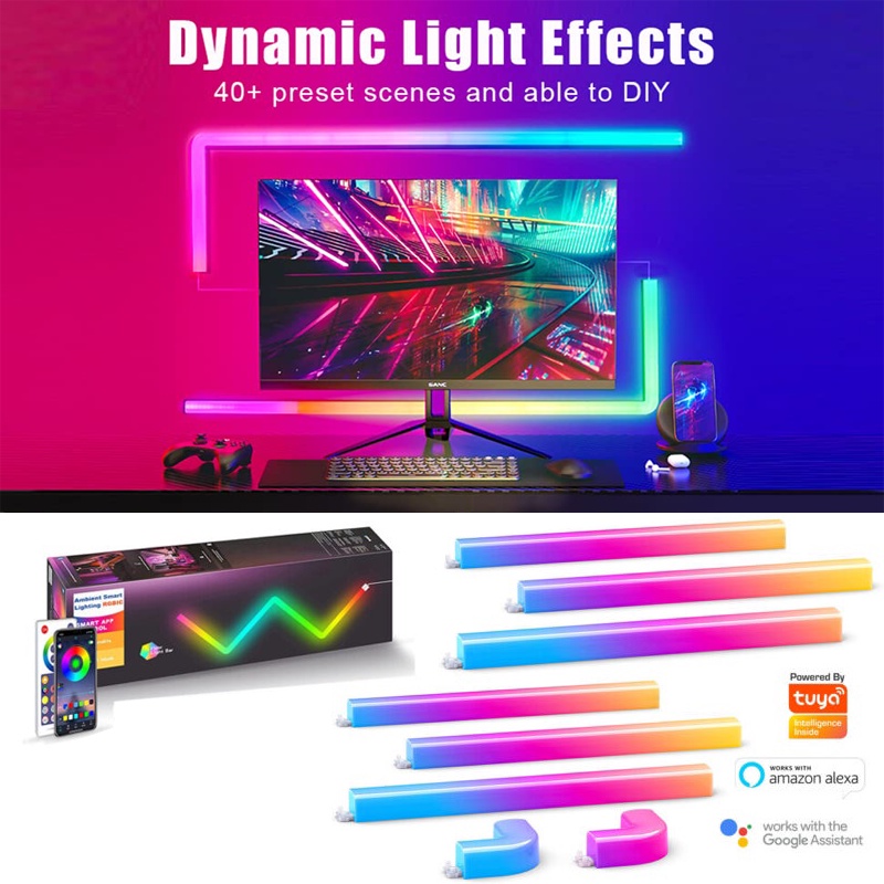 LED Backlight TV Smart RGB LED Wall Lights, Color Changing Wall Sconces ...