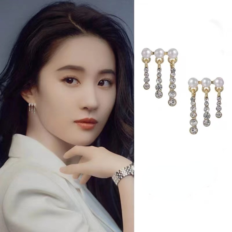 Go Somewhere Windy Xu Hongdou Liu Yifei Same Style Earrings Pearl ...
