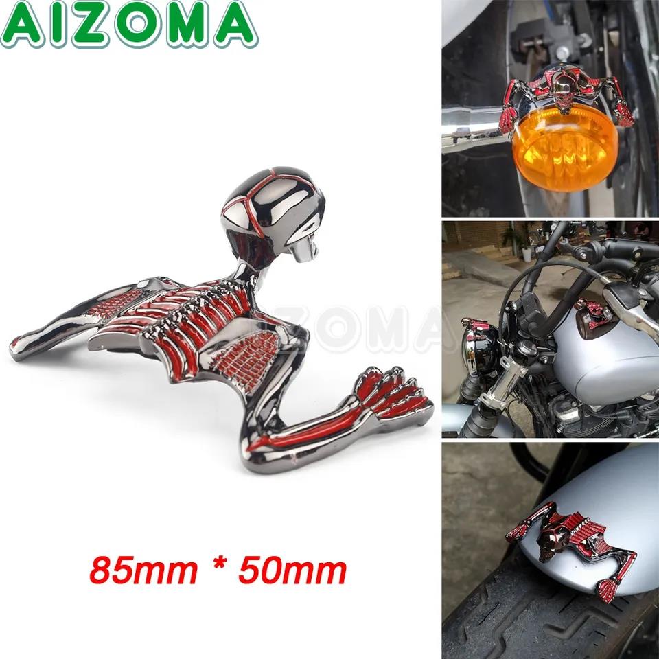 Cool Motorcycle Accessories Punk Skeleton Skull Head Ornament HeadLight ...