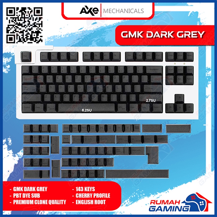 Keycap - KEYCAPS - CHERRY - GMK DARK Gray - PBT - DYE SUB | Shopee Malaysia