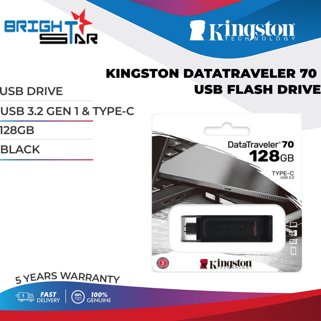 KINGSTON DATATRAVELER 70 DT70 USB TYPE-C FLASH DRIVE USB 3.2 GEN 1 ...