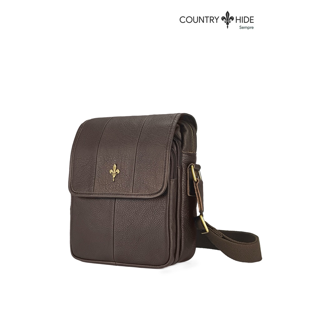 COUNTRY HIDE SEMPRE Top Grain Cowhide Crossbody Sling Bag with Half ...