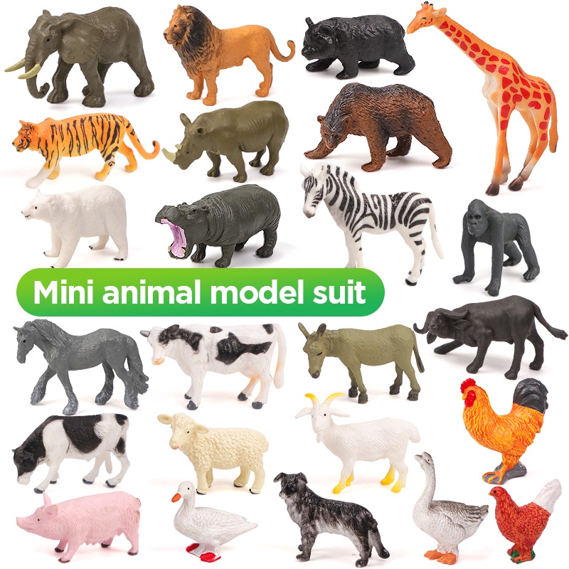 Mini Wildlife Dinosaur/Farm/Ocean/Insect/Bird Simulation Animals Models ...
