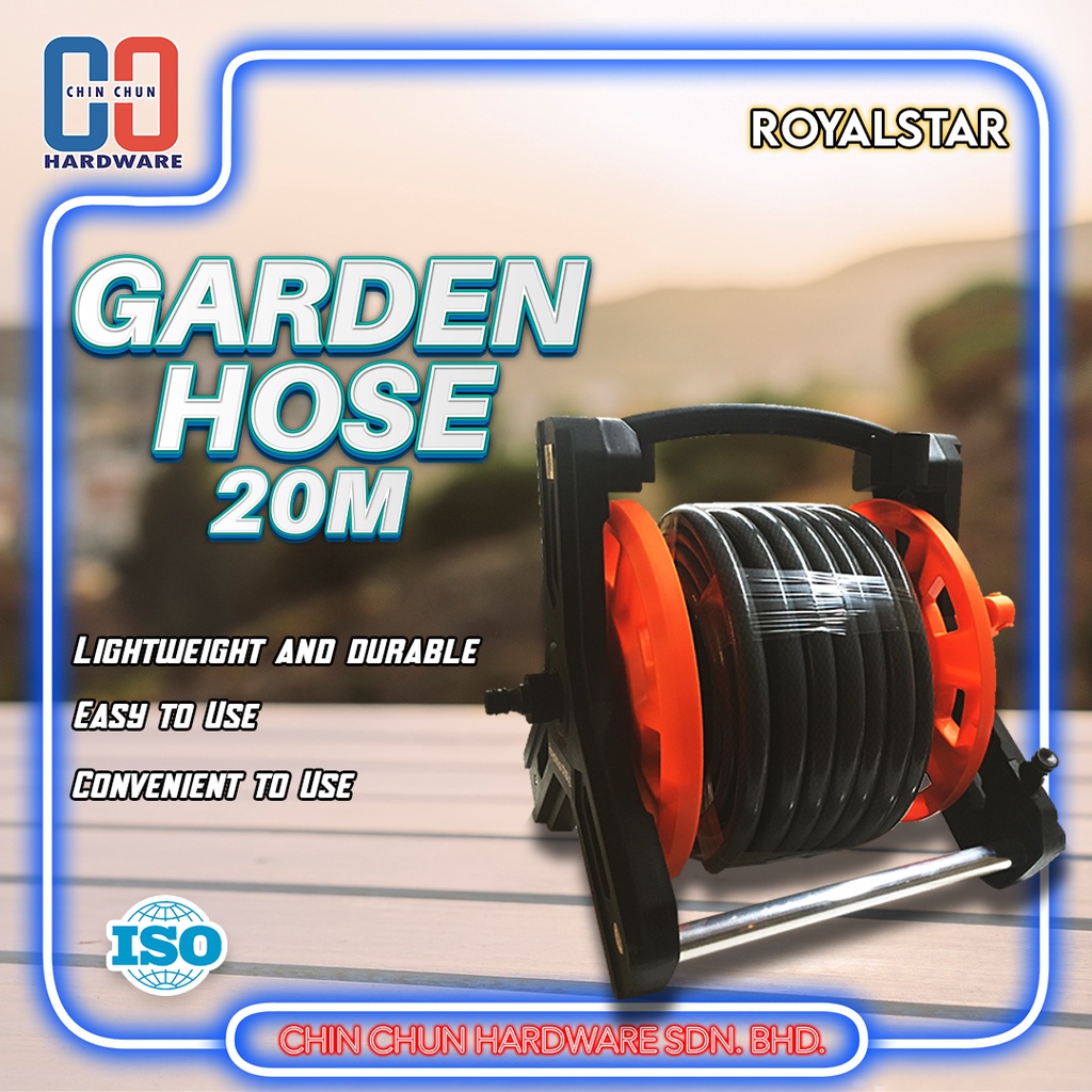ROYALSTAR 20M GARDEN HOSE REEL SET | HOSE GARDEN | ROYALSTAR HOSE REEL ...
