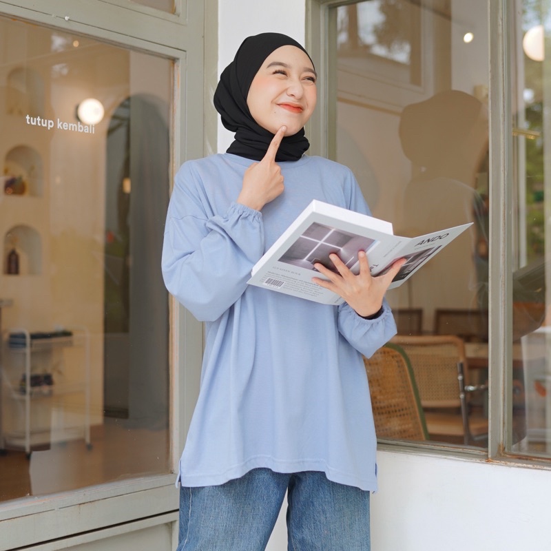 Kirei Outfit - Basic Oversize Top Long Sleeve Rubber Non-Busui and ...