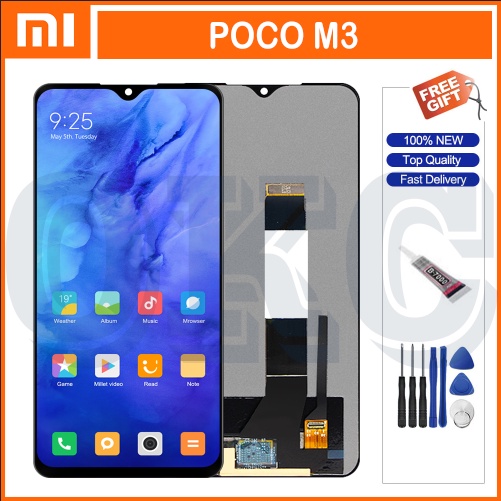 Original LCD For Xiaomi MI Poco M3 LCD with Frame Display Touch Screen ...