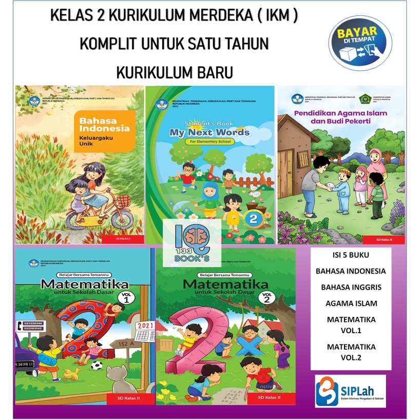 2nd Grade set Of 5 Sets Of Lesson Book School Curriculum merdeka ikm ...