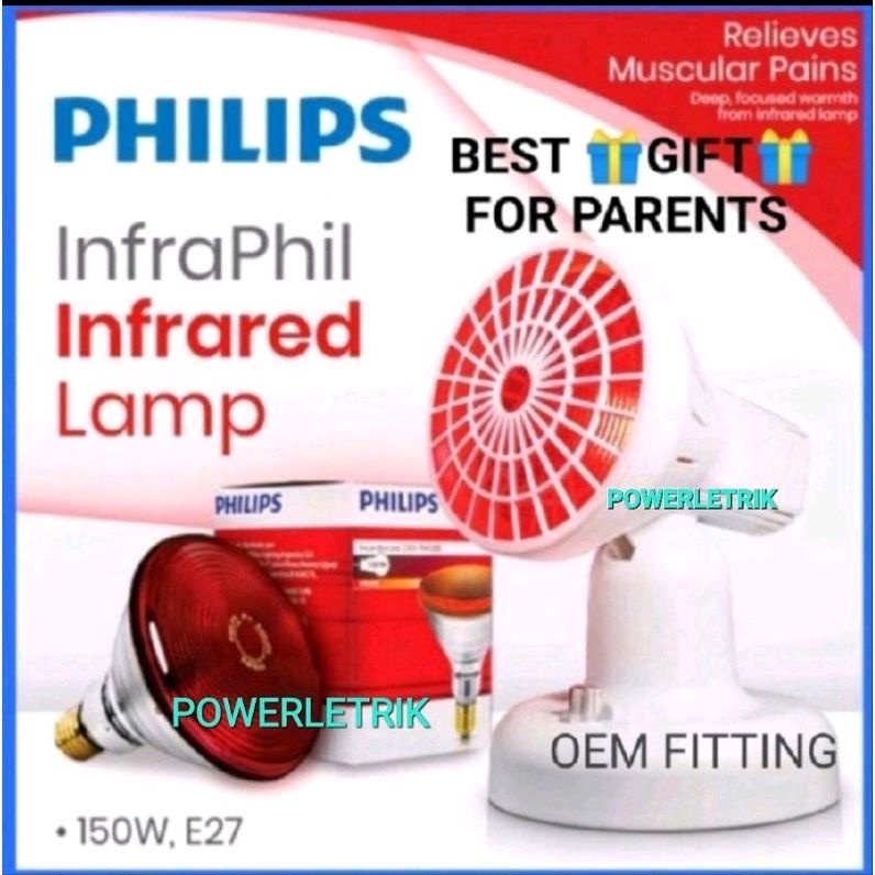 Philips 150W InfraPhil Infrared Dimmable Lamp Relieve Muscle Muscular ...