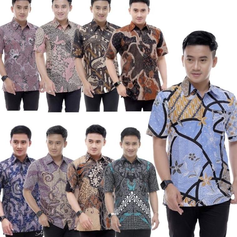 た Short Sleeve Men's Batik Shirt/Premium Men's Batik/Office Batik ...