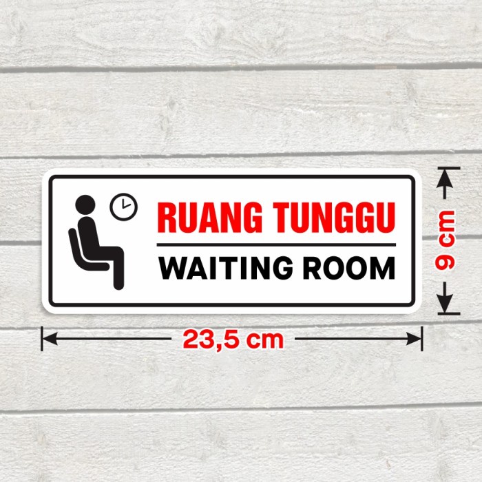 Waiting Room Sign Sticker Vinyl Waiting Room Marking Label Sticker ...