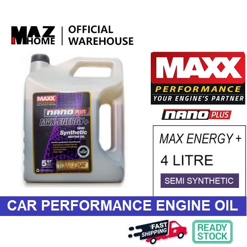 MAXX PERFORMANCE Car Engine Oil NanoPLUS Semi Synthetic Minyak Hitam ...