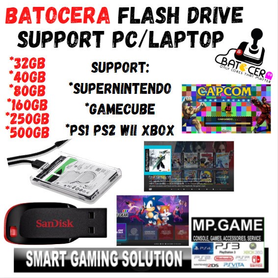 Emulator BATOCERA Flashdrive Hard Disk For PC Laptop Plug & Play - NOT ...