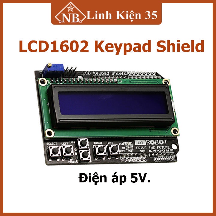 LCD1602 screen Keypad Shield blue backlight, size: 82x62mm | Shopee ...