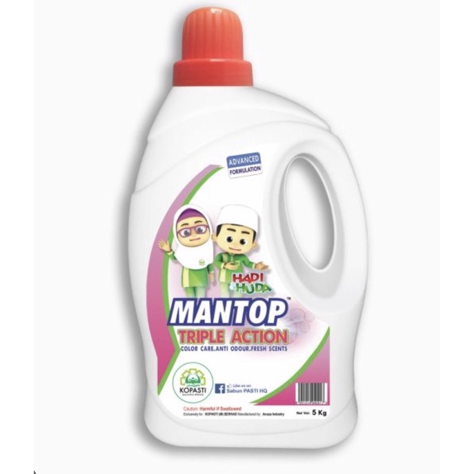 sabun mantop pencuci pakaian sabun basoh baju wangi mantop 5liter hadi ...