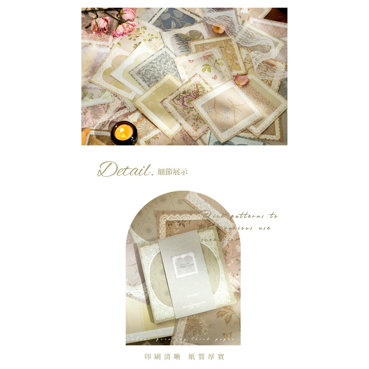 ENWEI 50 Sheets [Flower Language Series] Vintage Journal Material Paper ...