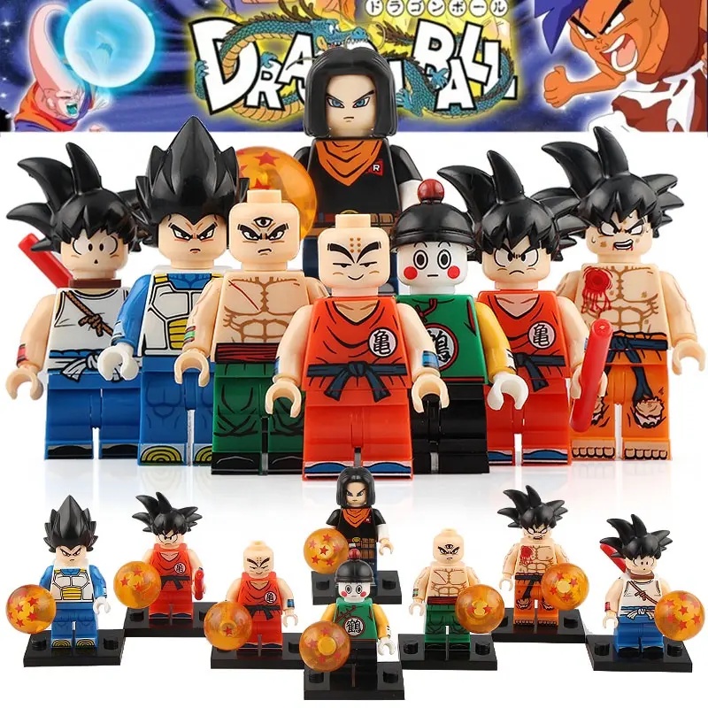 Anime Figures Dragon Vegeta Goku Trunks Building Blocks Mini Action ...