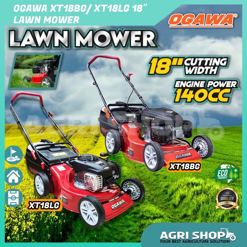 Agrishop Ogawa 16" XT18LG / XT18BG 4 Stroke 18" 140cc Lawn Mower ...