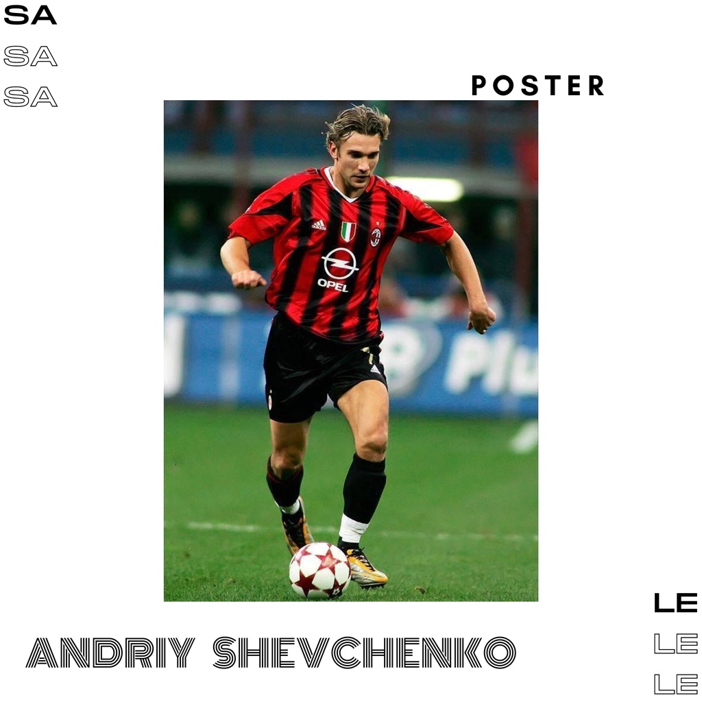 Andriy SHEVCHENKO Wall POSTER - A3/A4 Size (Can Be Custom Picture ...