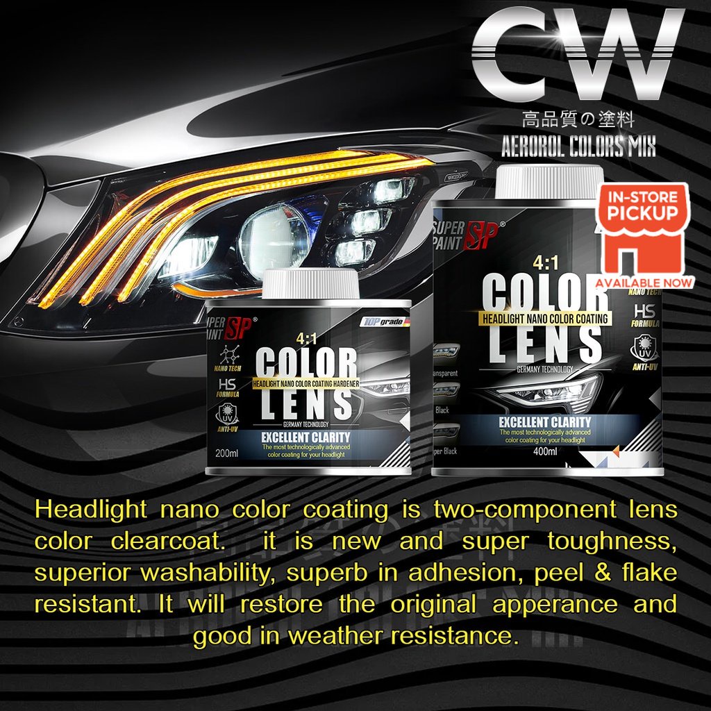Color Lens Headlight 4:1 Set Nano Colour Coating Headlamp Car Lamp ...