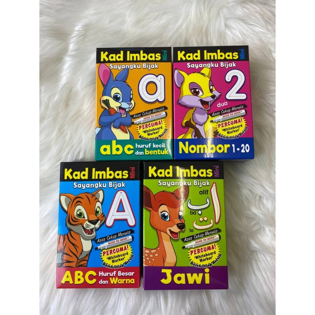 KAD IMBAS ABC ABC 123 ALIF BA TA ABJAD NOMBOR JAWI FLASH CARD FREE ...