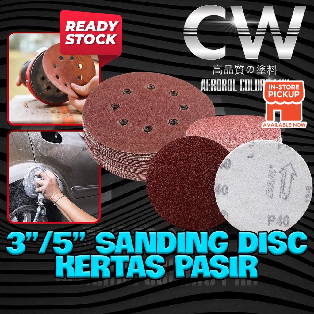 3" / 5" Sanding Disc Abrasive Red With Hook Loop Mesh Grip Sanding ...