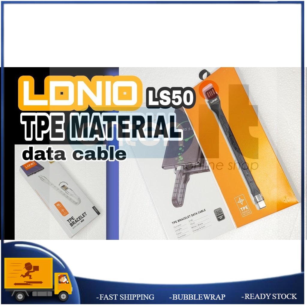 LDNIO LS50 Micro USB / iP / Type-C 15cm TPE Bracelet Data Cable | Shopee Malaysia