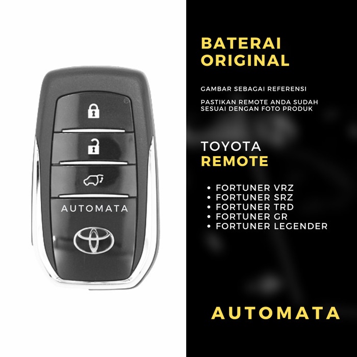 Libraz.acc Toyota Fortuner VRZ Car Key Remote Battery Original ... Libraz.acc Toyota Fortuner VRZ Car Key Remote Battery Original ...