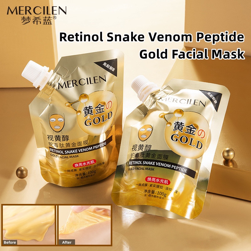 Retinol Snake Venom Peptide Gold Mask 24K Gold Mask 100g Blackhead ...