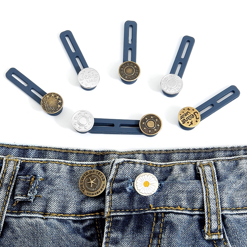 1Pc Telescopic Elastic Pants Extender Button Waistband Jeans Waist ...