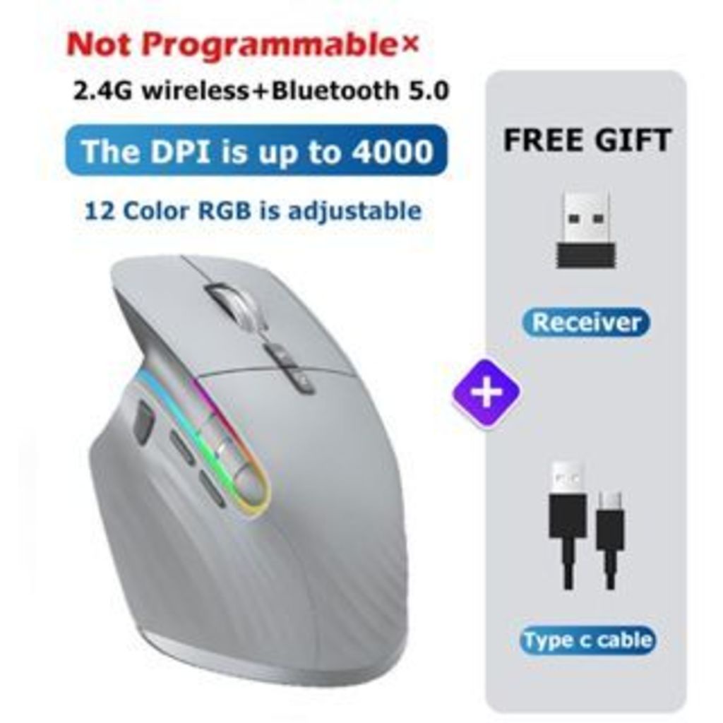 Jomaa 10000dpi Wireless Gaming Mouse 2.4G Bluetooth Rechargeable ...