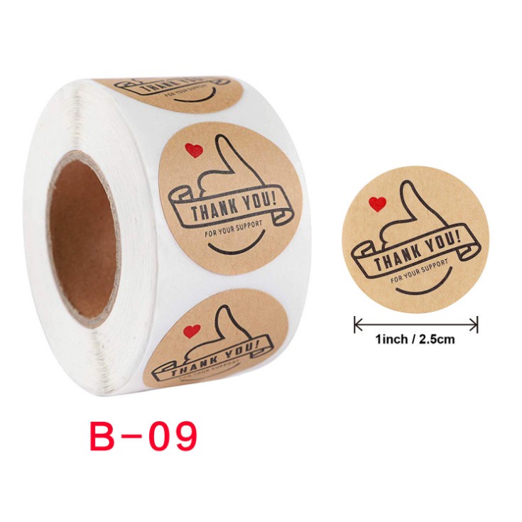 500pcs/roll Sticker Thank You stickers Seal Label sticker kuih raya ...