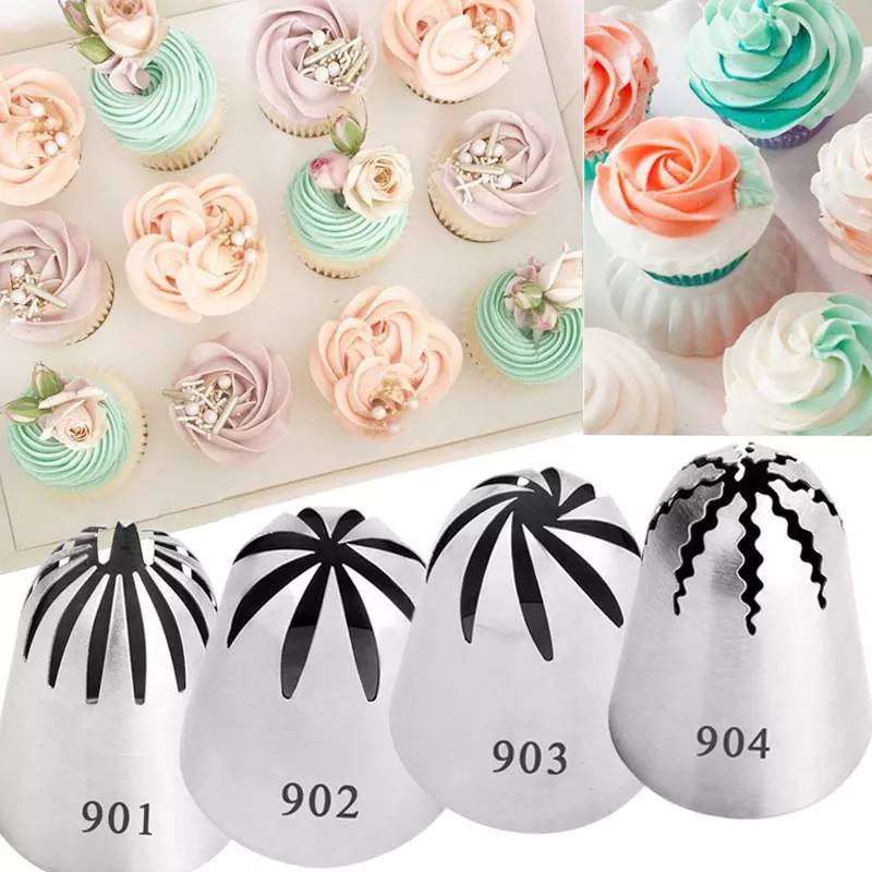Big Size Stainless Steel Rose Flower Nozzles Icing Piping Cream Cake ...