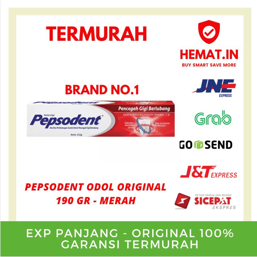 MERAH Pepsodent 190 GR RED PEPSODEN ODOL TOOTHASTE ANTI CAVITY RED HOLE ...