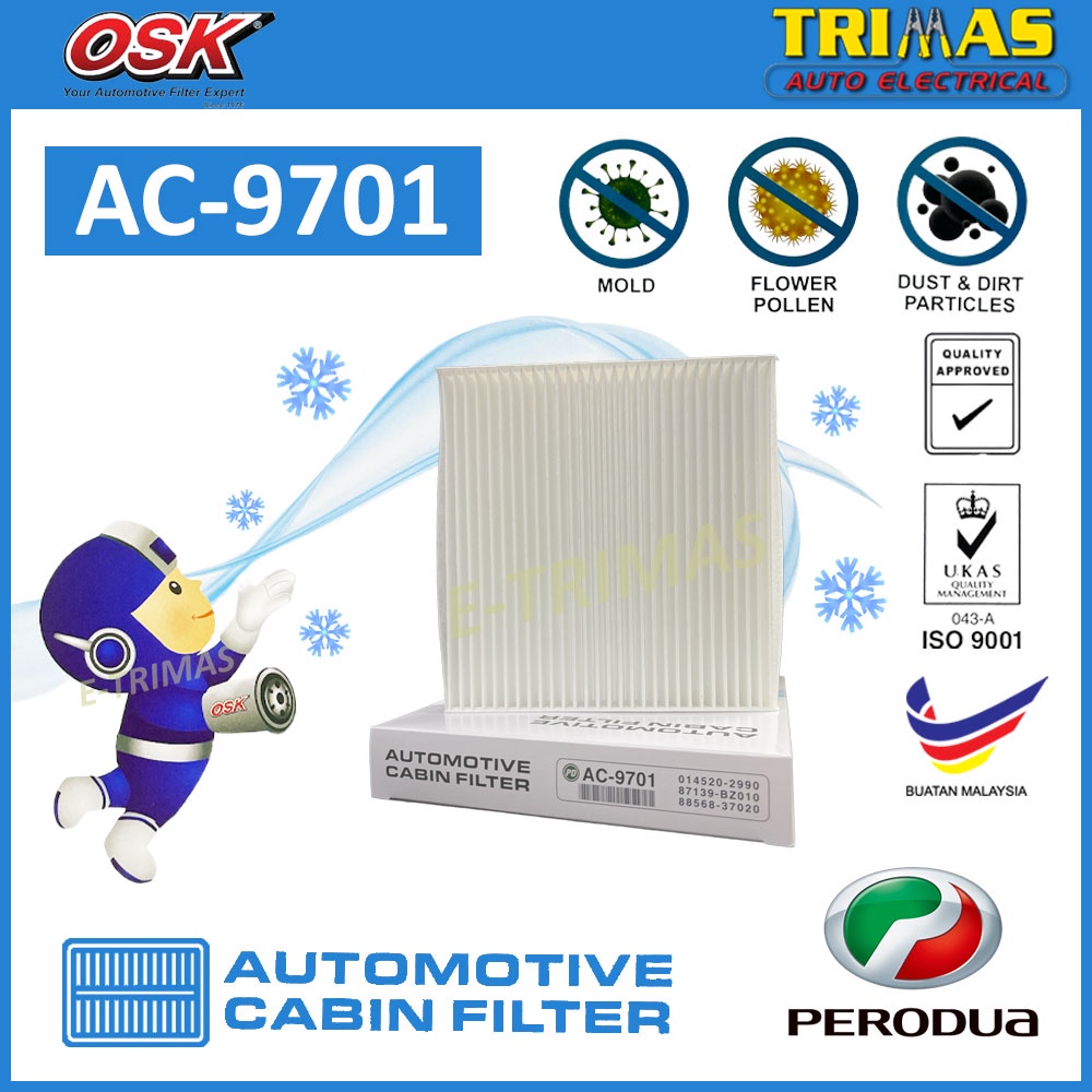 OSK Cabin Filter Perodua Myvi Lagi Best Alza Axia Bezza Gran Max ...